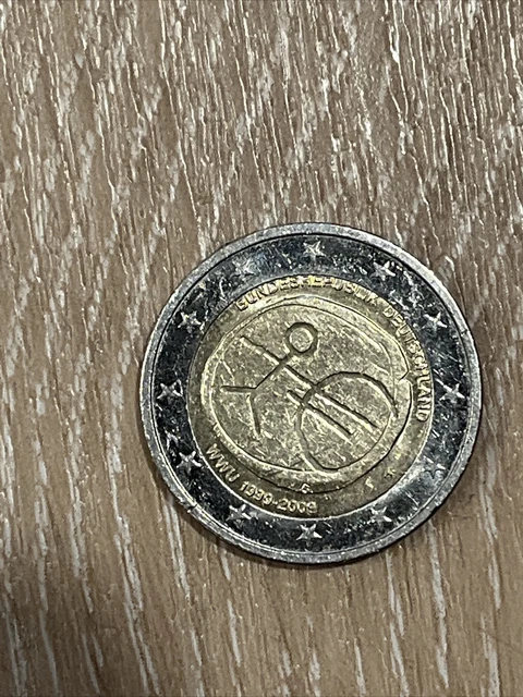 2 EURO COIN with stick figures EMU 1999-2009 misprinting Berlin £1,111. ...