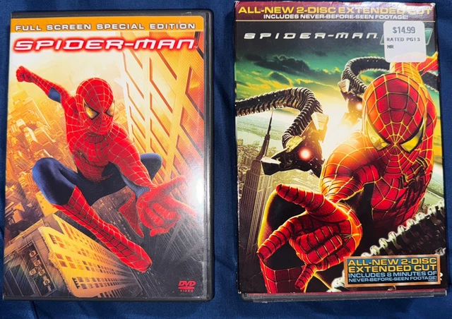 SPIDER-MAN 1 & 2.1 DVD 4 Disc (2 Disc Per Movie) Collection Lot Pre ...