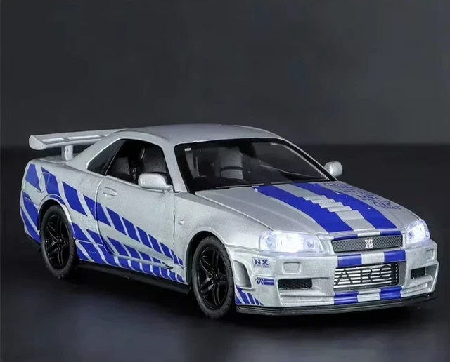 1/32 NISSAN SKYLINE GTR R34 Model Car with Light & Features EUR 44,99 ...