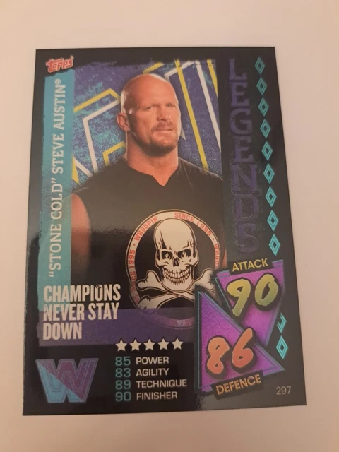 CARTE TCG &STONE Cold" Steve Austin #297 WWE Slam Attax 2021 Topps ...