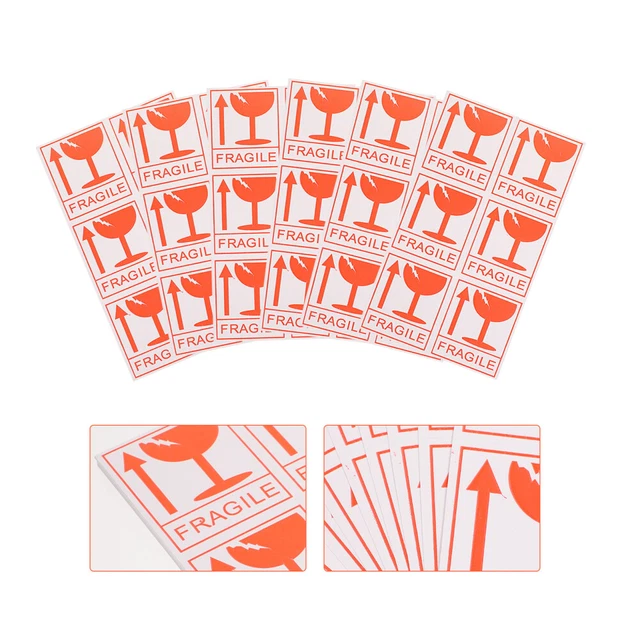 KLEBSTOFF FRAGILE AUFKLEBER zerbrechlich warnung label fragile label ...