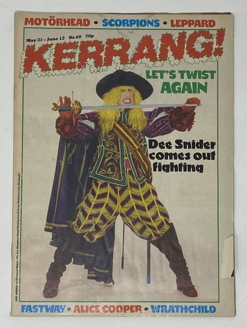 VINTAGE KERRANG! 80S Metal Magazine No. 69 70p May June Twisted Sister ...
