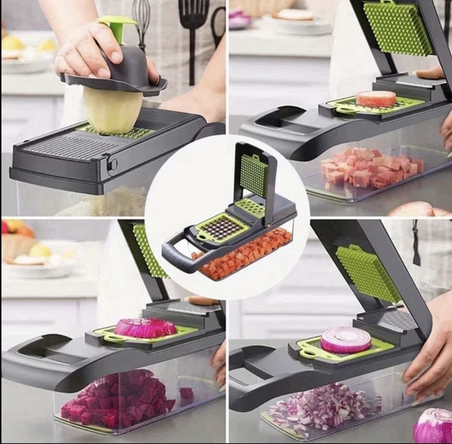 15 IN 1 Vegetable Chopper Fruit Salad Mandolin Slicer Food Dicer Cutter ...