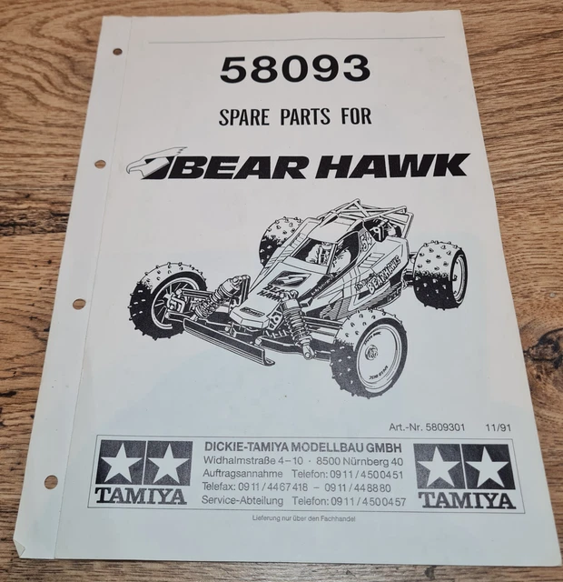 TAMIYA BEAR HAWK Parts List #58093 selten EUR 10,00 - PicClick DE