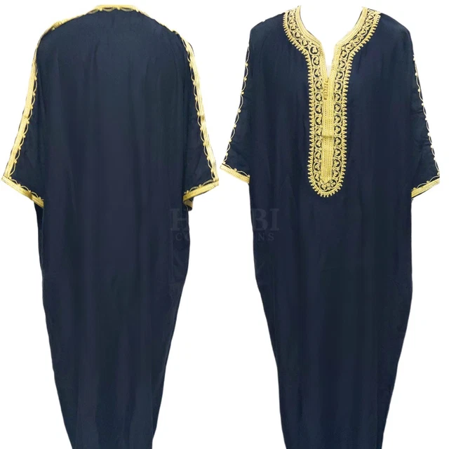 ORIGINAL MAROCAIN HOMMES Noir Thobe Juba Kandora EUR 55,58 - PicClick FR