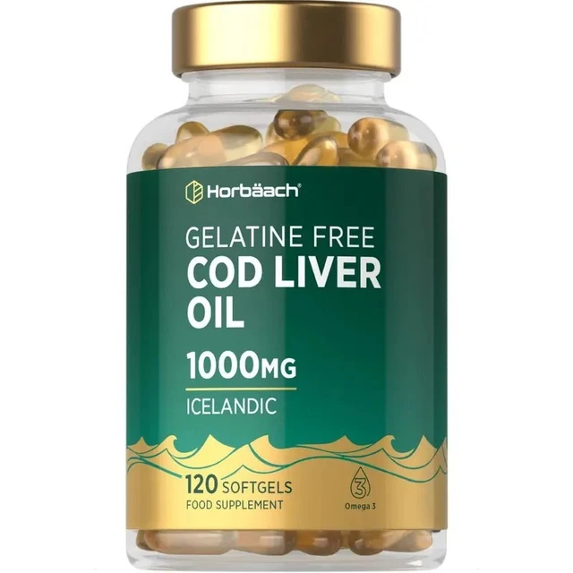 COD LIVER OIL 1000 mg | Gelatine Free Vitamin A, D Omega3 £15.07 ...