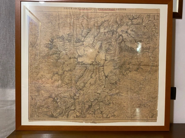 CARTA, MAPPA, CARTINA geografica ww1 austriaca Adamello Presenella ...