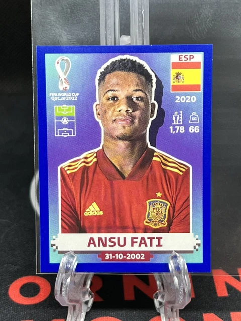 WORLD CUP 2022 Qatar Sticker USA Edition Blue Parallel ANSU FATI ESP 17 EUR 4,17 - PicClick DE