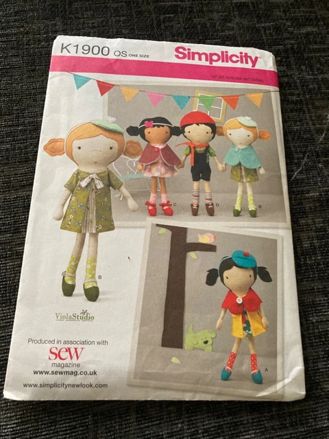 SIMPLICITY K1900 RAG Doll And Clothes Sewing Pattern Uncut £4.00 ...