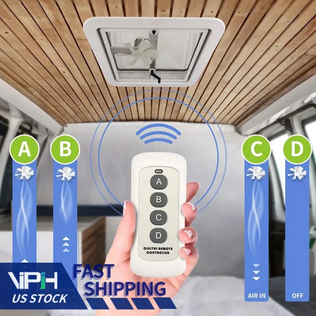 CARAVAN SKYLIGHT ROOF Vent Remote Control Camper Motorhome RV Exhaust ...
