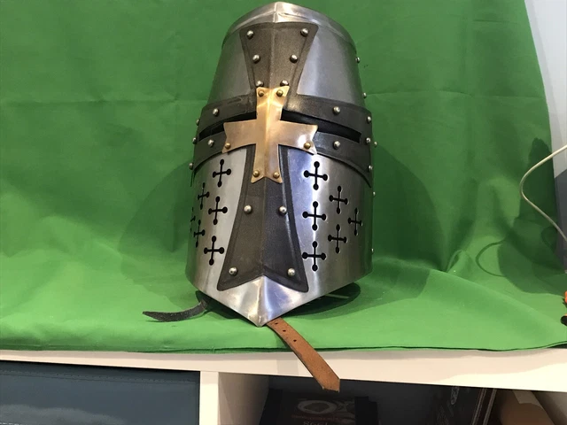 MEDIEVAL KNIGHT TEMPLAR Helmet Crusader Armor Helmet LARP Warrior ... MEDIEVAL KNIGHT TEMPLAR Helmet Crusader Armor Helmet LARP Warrior ...