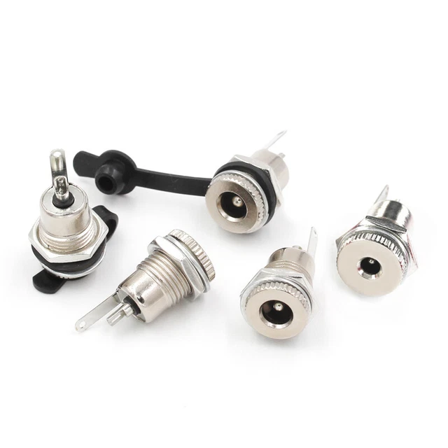 DC POWER CONNECTOR Socket Jack Female Panel Mount & Waterproof Dust ...