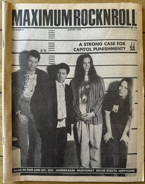 PUNK ROCK ZINE MAXIMUM ROCK N ROLL #87 1990. Capitol Punishment ...