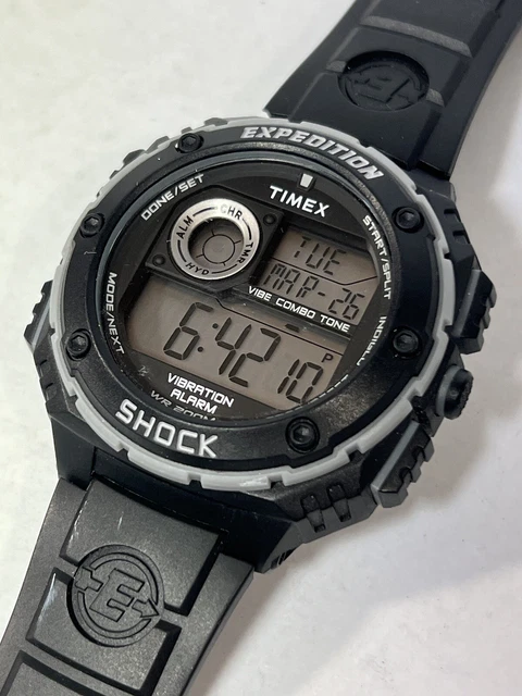 VTG. TIMEX SHOCK "Expedition” -Digital Chronograph Wristwatch w ...