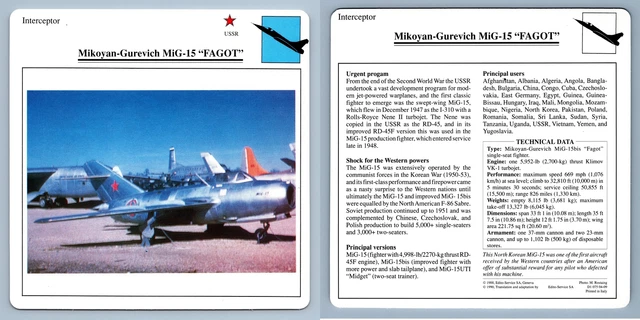 MIKOYAN-GUREVICH MIG-15 &FAGOT& - Interceptor - Warplanes Collectors ...
