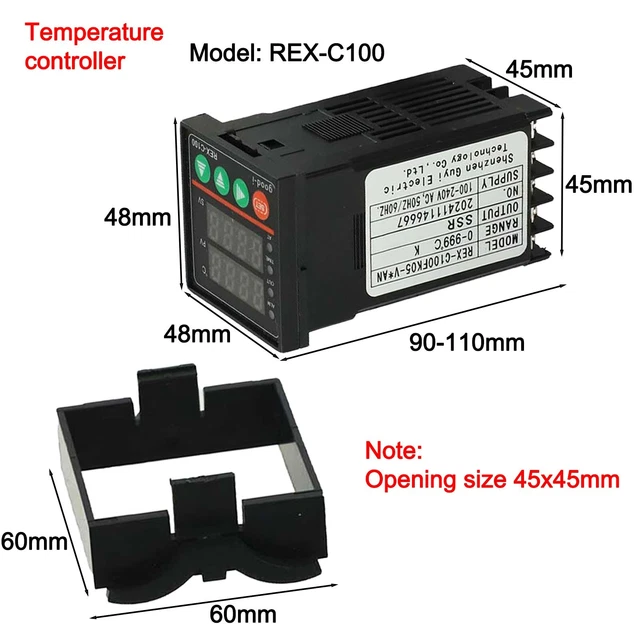 ADVANCED PID CONTROLLER REX C100 Set with Solid State Relay Components ...