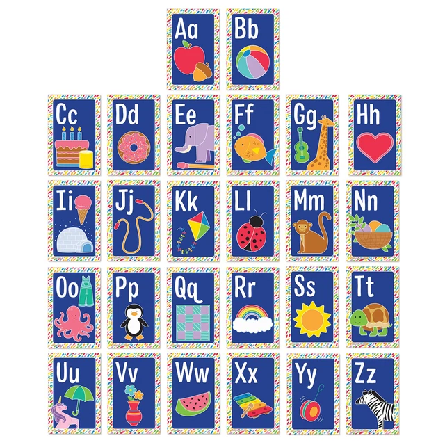 CARSON DELLOSA MINI Posters: Alphabet Cards Poster Set Grade PK-2 (26 ...