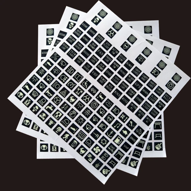 NIGHT GLOW ROCKER Switch Label Car Marine Boat Truck Circuit Panel ...