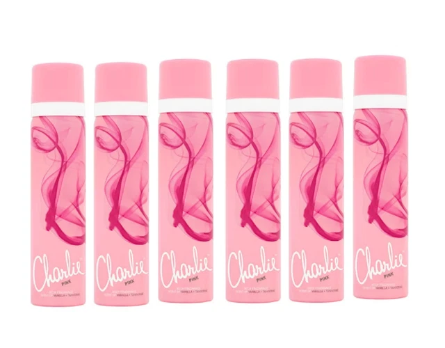 6 X CHARLIE Body Spray Pink 75Ml £11.99 - PicClick UK