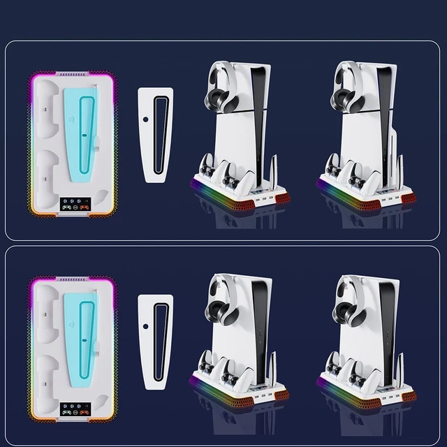 MULTI FUNCTIONAL COOLING Station for PS5 Slim with Vertical Stand ...