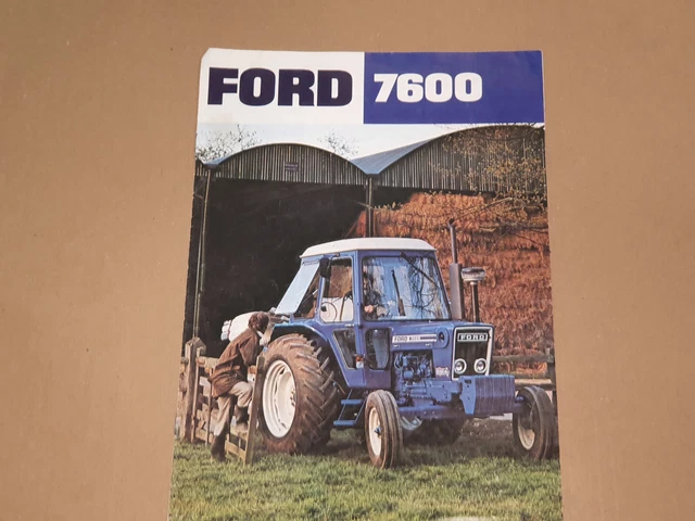 FORD 7600 MODEL with Q cab 1976 tractor sales brochure with 8 pages UK ...