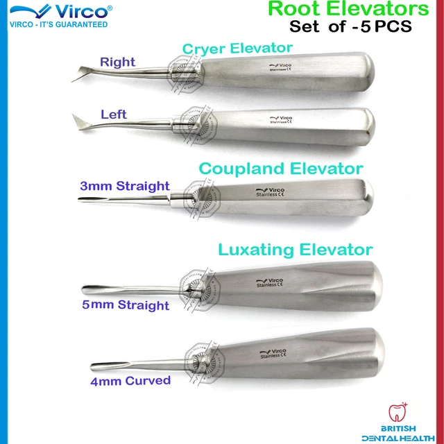 TOOTH LOOSENING ROOT Elevators Dental Luxation, Coupland, Cryer, Root Elevators £17.99 - PicClick UK