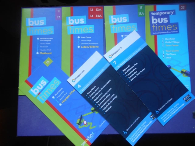 BUS TIMETABLES SWINDON Buses and Stagecoach 4 and 7 £2.50 - PicClick UK