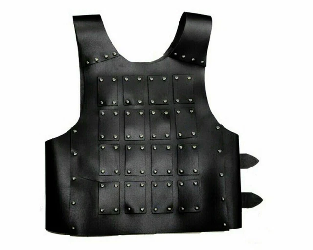 MEN GENUINE LEATHER Medieval Chest Armor Shield Cuirass Knight Gothic ...