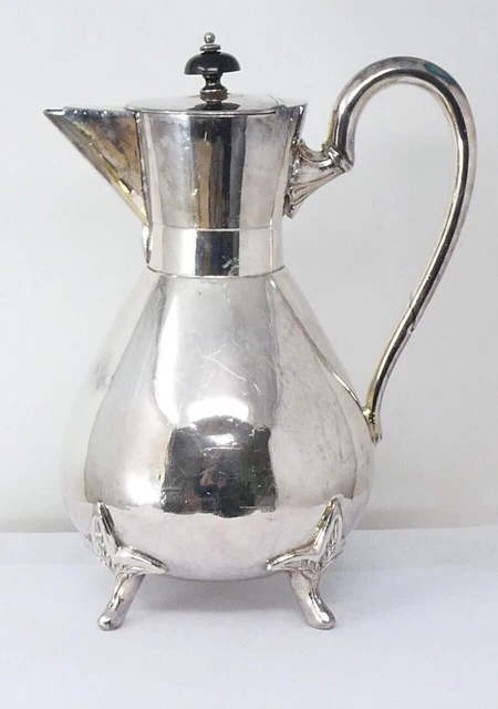 CHRISTOPHER DRESSER STYLE Hot Water / Coffee Jug Pot Silver Plated ...