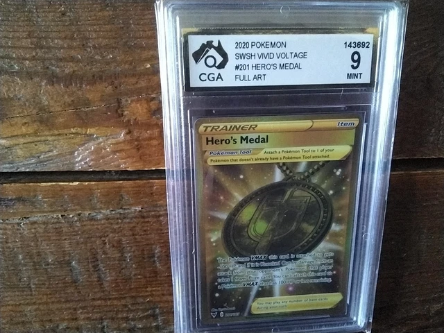 POKEMON VMAX GOLD secret graded promo heros medal vstar 201/185 v gx ex ...