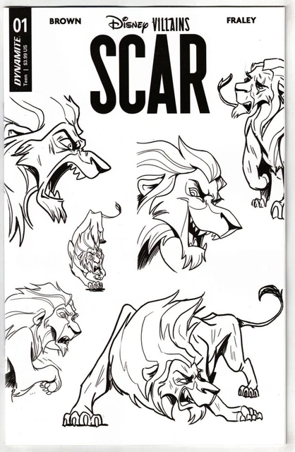 DISNEY VILLAINS SCAR #1 (2023) 1:20 Character Design Variant Cover ...