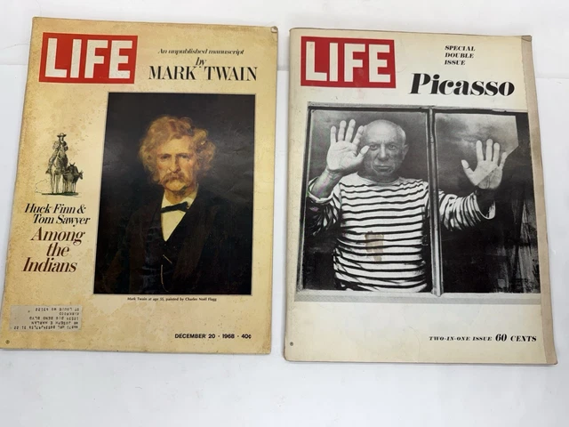 2 VINTAGE LIFE Magazines Ads History Fashion Mark Twain Picasso 1968 £ ...