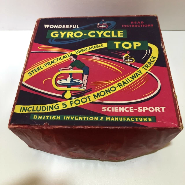 RARE VINTAGE GYRO-CYCLE Spinning Top Toy - 1950'S - British Invention ...