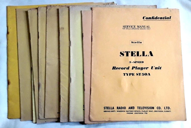 LOTTO DI LAVORO Stella Radio/Radiogramma/Lettore discografico/manuali ...