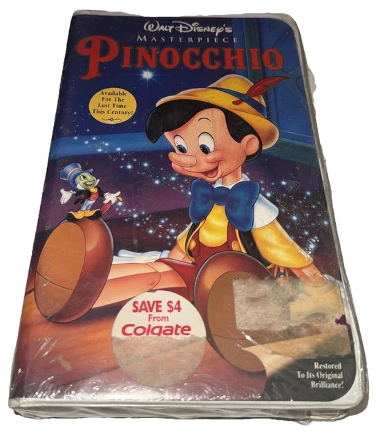 VINTAGE WALT DISNEY Pinocchio VHS Tape Masterpiece 88 Min G Rated ...