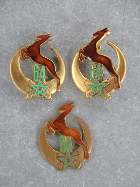 RARE LOT INSIGNES militaires 64ème régiment d'artillerie d'Afrique ...