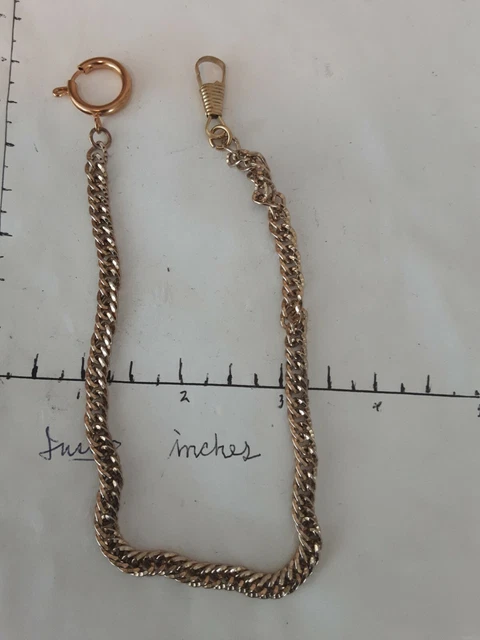 VINTAGE POCKET WATCH chain 12 Inches, 18kgold filled, stamp,used as ...