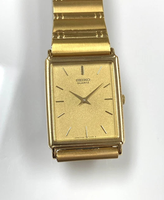 ORIGINAL VINTAGE SEIKO Quartz Rectangular Gold Men’s DUMMY Watch, 5Y30 ...