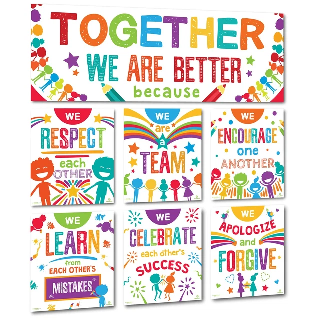CLASSROOM BANNER DECORATIONS and Poster Bulletin Board Set - Together ...