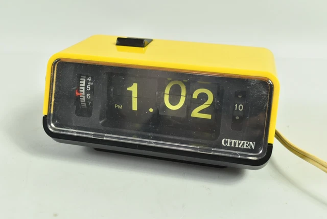 VINTAGE CITIZEN DIGITAL Clock 5RD025 1979 Yellow Alarm Clock, Works but ...