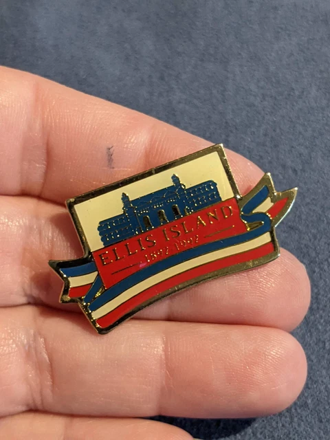 VINTAGE LAPEL PIN (A34) Enamel Ellis Island 1892-1992 $9.00 - PicClick CA