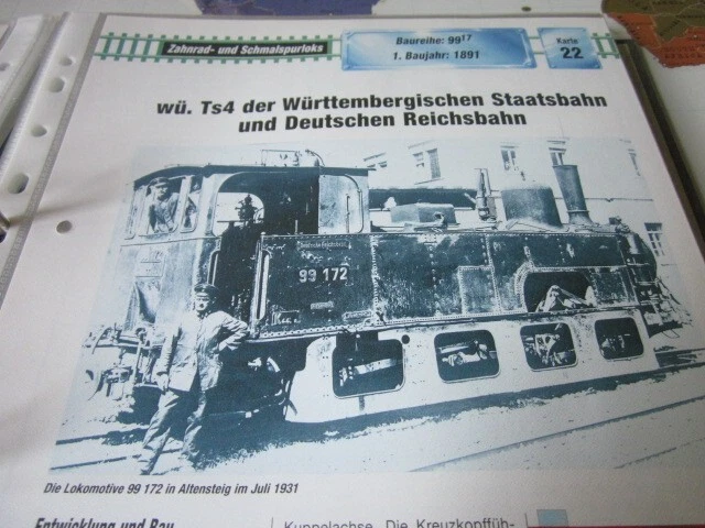 DEUTSCHE DAMPFLOK & Risszeichnung Z22 wp ts4 württembergische Staatsbahn 99.17 EUR 4,86 ...