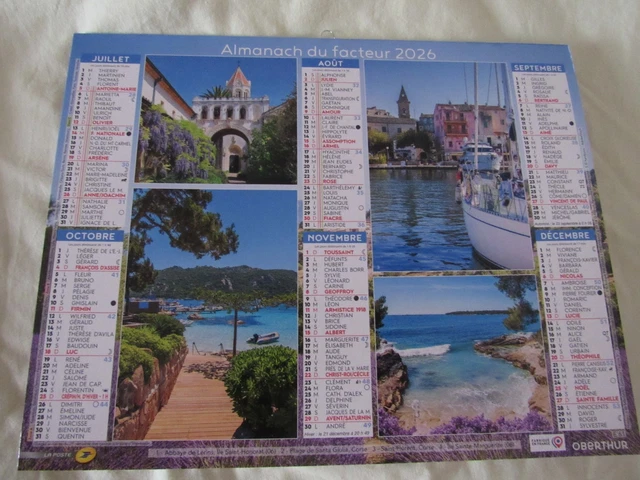 ALMANACH DU FACTEUR / Calendrier La Poste 2026 " Region Mediterraneenne ...