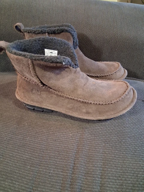CROCS 11125 CROCASSIN Boot Brown Suede Faux Fur Men's Sz 9 Women's Sz ...