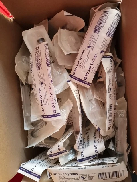 BOX OF 100 BD Syringes 5ml Individually Wrapped Sterile No Needle $25. ...
