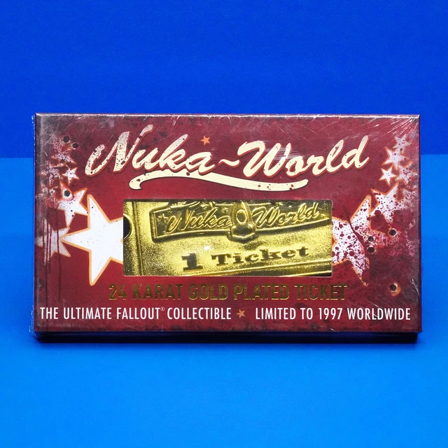 FALLOUT NUKA COLA World Nuka-Cade 24k LE Gold Plated Entrance Ticket ...