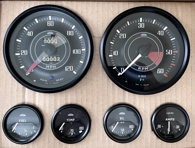 TRIUMPH TR4 JAEGER gauge set fully rebuilt with rally speedometer £585. ...