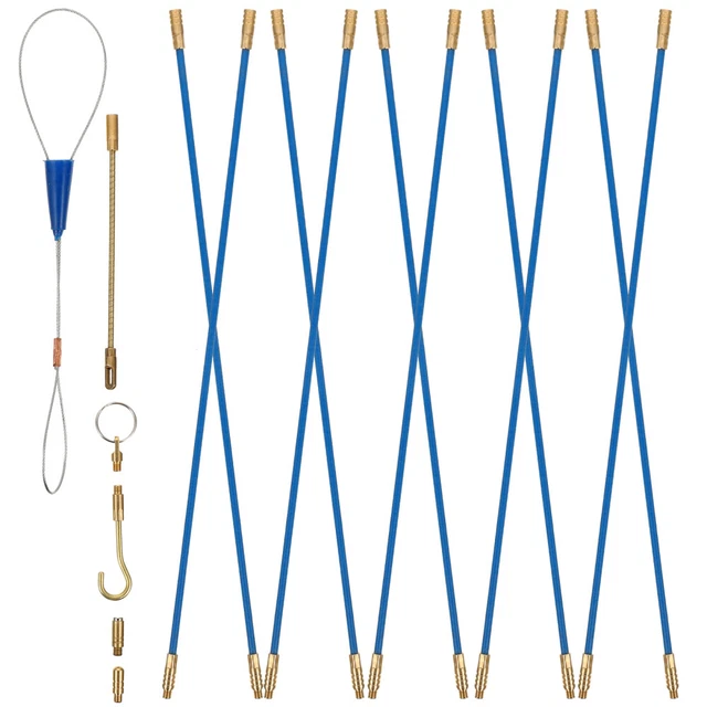MACHINE THREADER COAXIAL Pull Push Kit Electrical Cable Fish Stick £22. ...