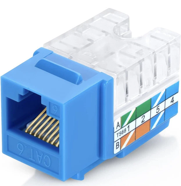 VCELINK 25 PIECE CAT6 Keystone Jack Adapter 8P8C RJ45 Ethernet ...