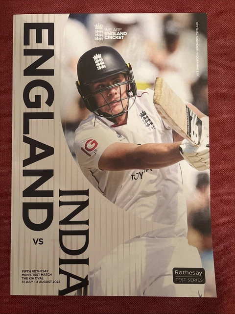 ENGLAND INDIA 2025 5th Test Match Official Cricket Programme Oval ...